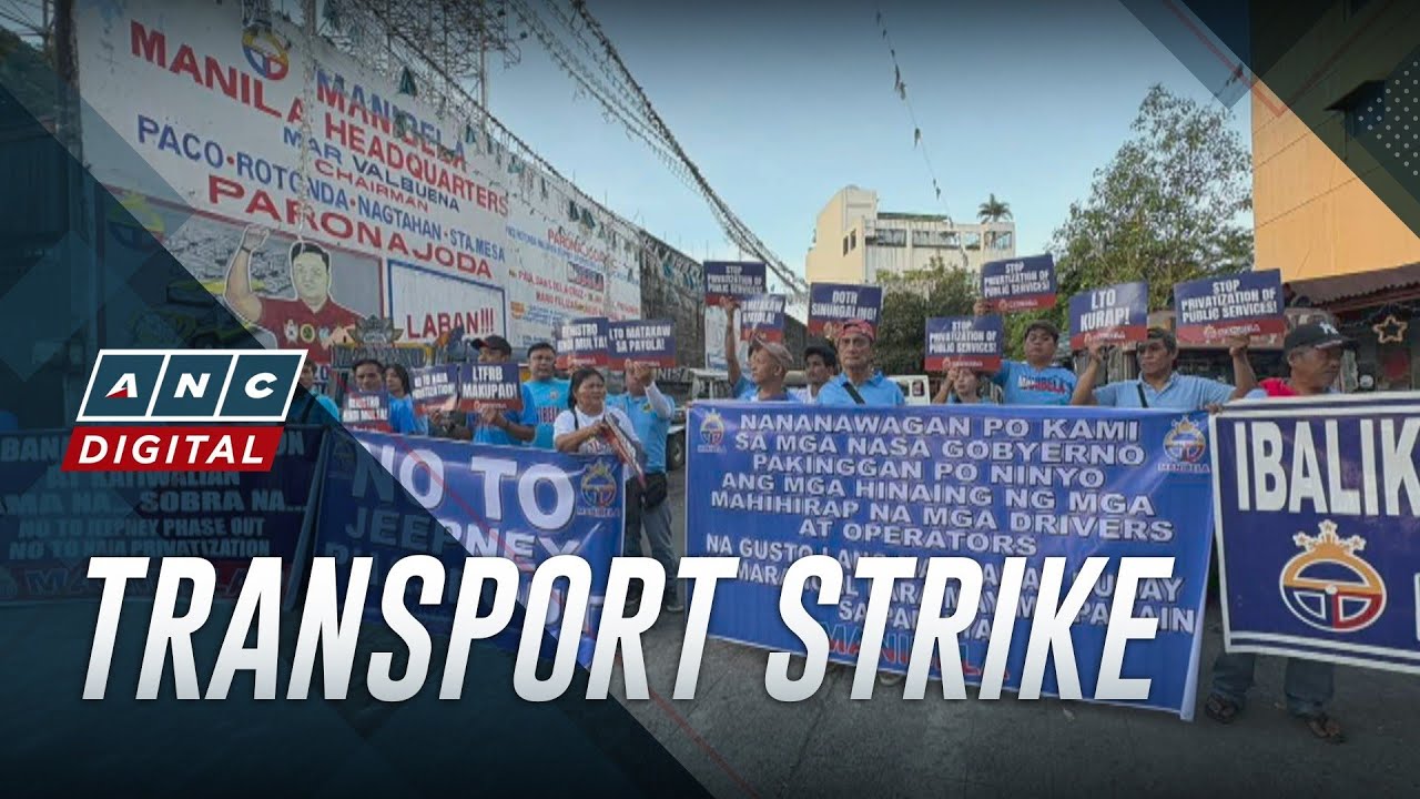 Nationwide jeepney strike affects commuters in Manila | ANC - YouTube