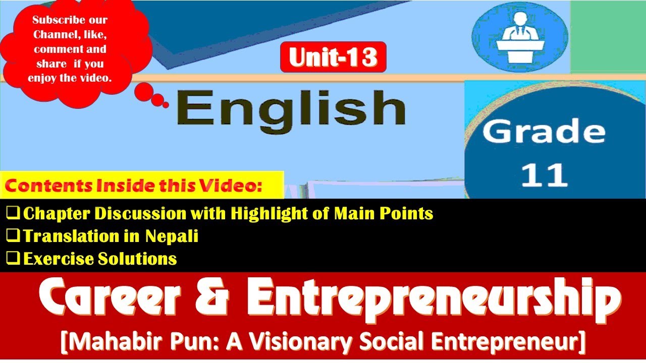 Class 11(Unit-13, Career & Entrepreneurship) Language & Development ...