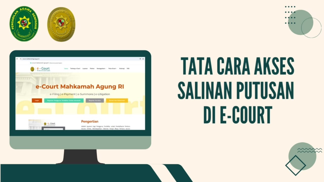 Tata Cara Akses Salinan Putusan di E-Court - YouTube