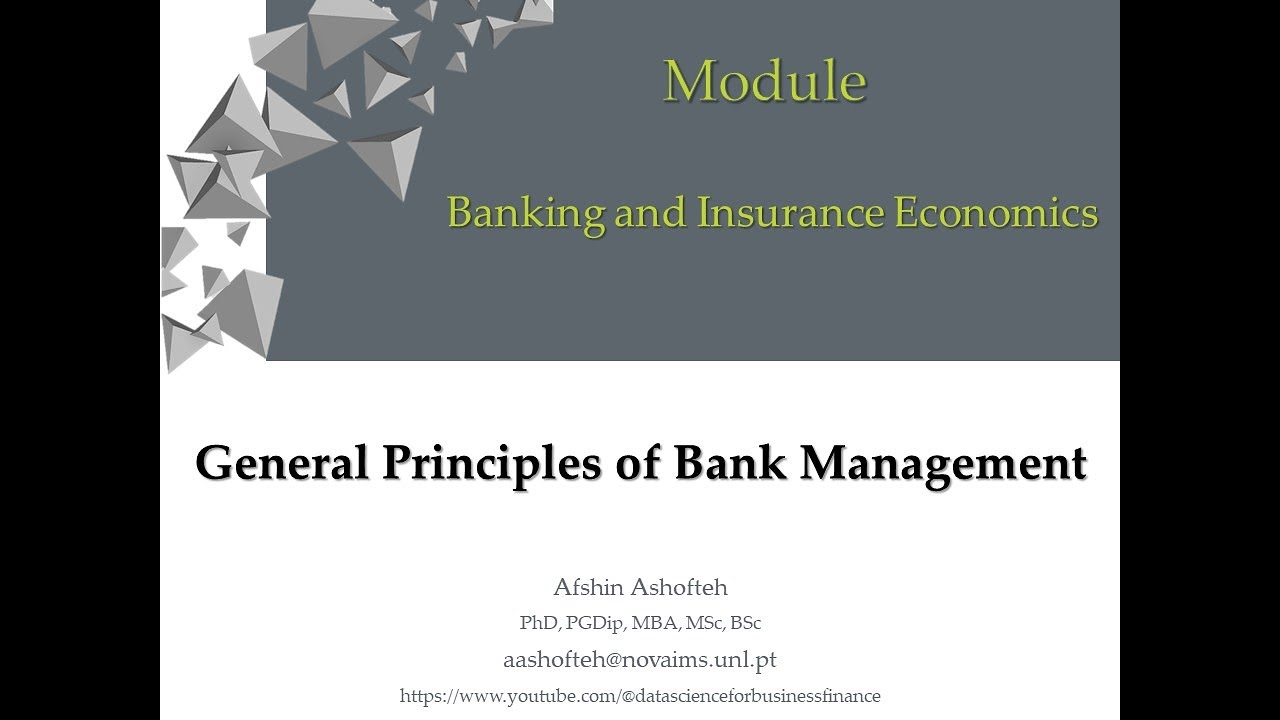 BIE(3)-General Principles of Bank Management - YouTube