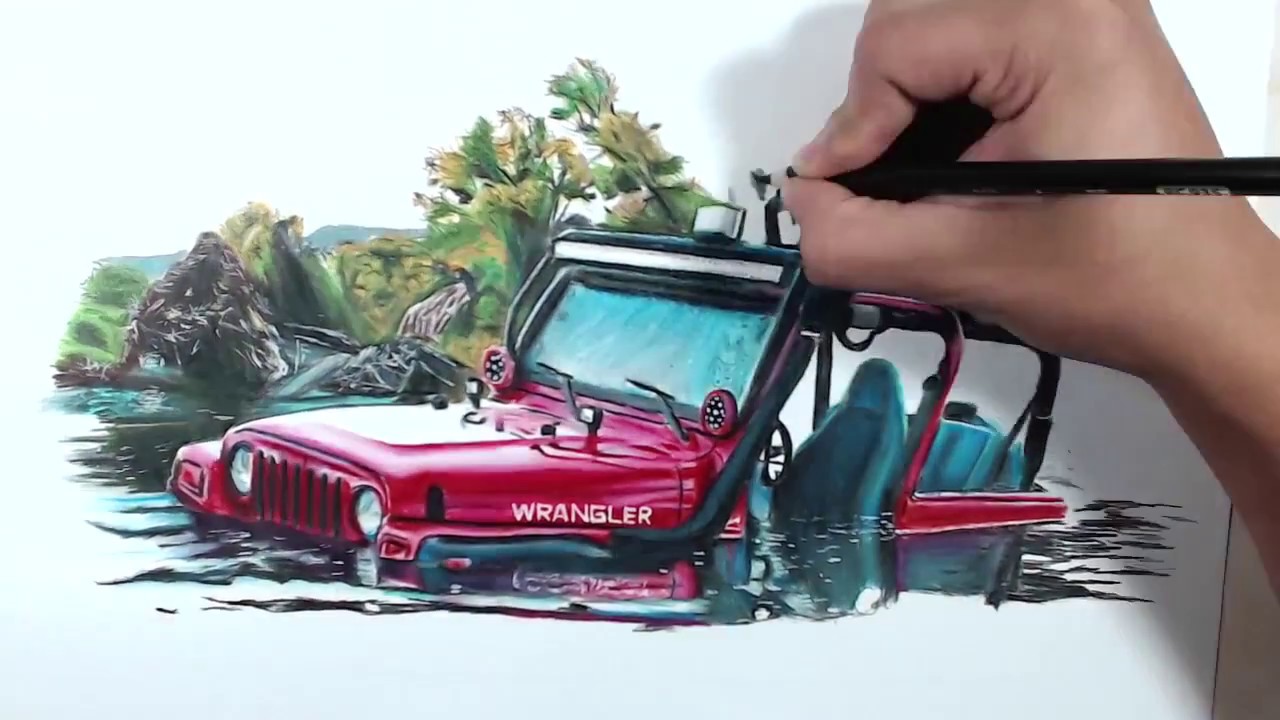 JEEP Speed Drawing - Dibujando un carro en el Agua - YouTube