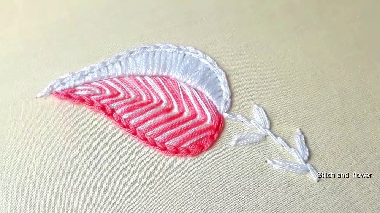 Hand Embroidery | Beautiful leaf tutorial for beginner - YouTube