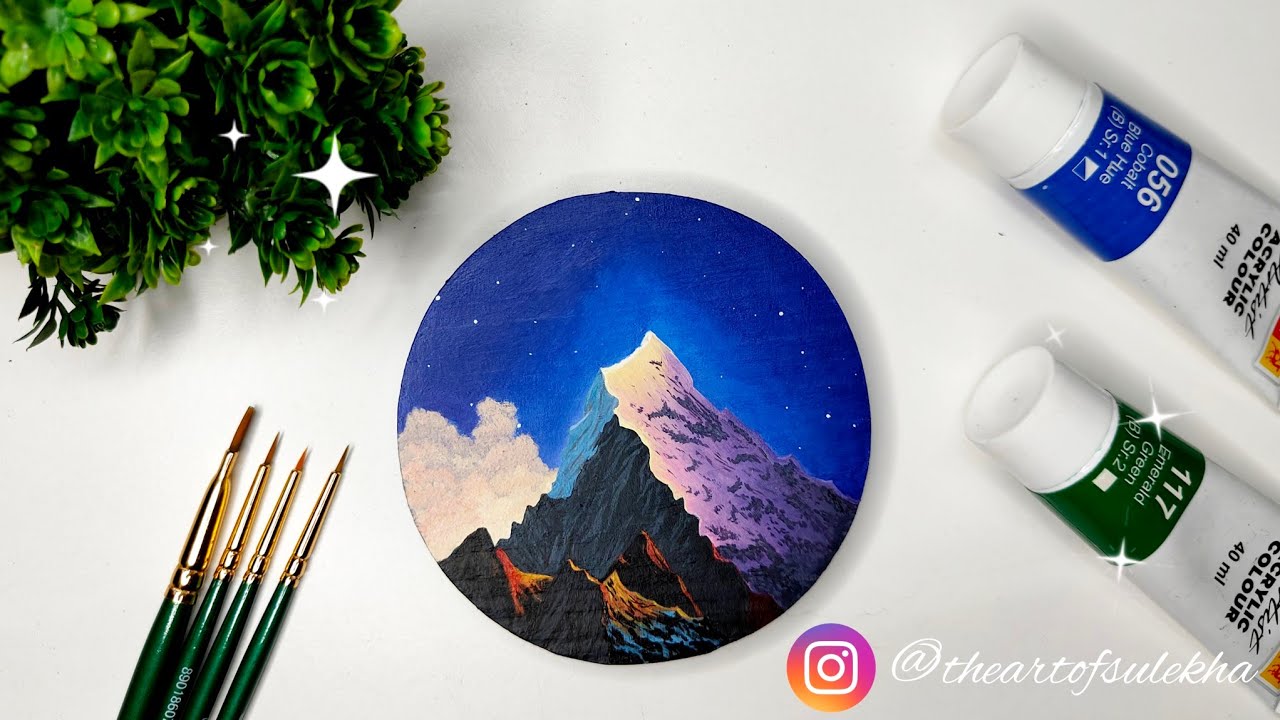 How to Paint Mountains | Realistic Mountains Acrylic Painting - YouTube