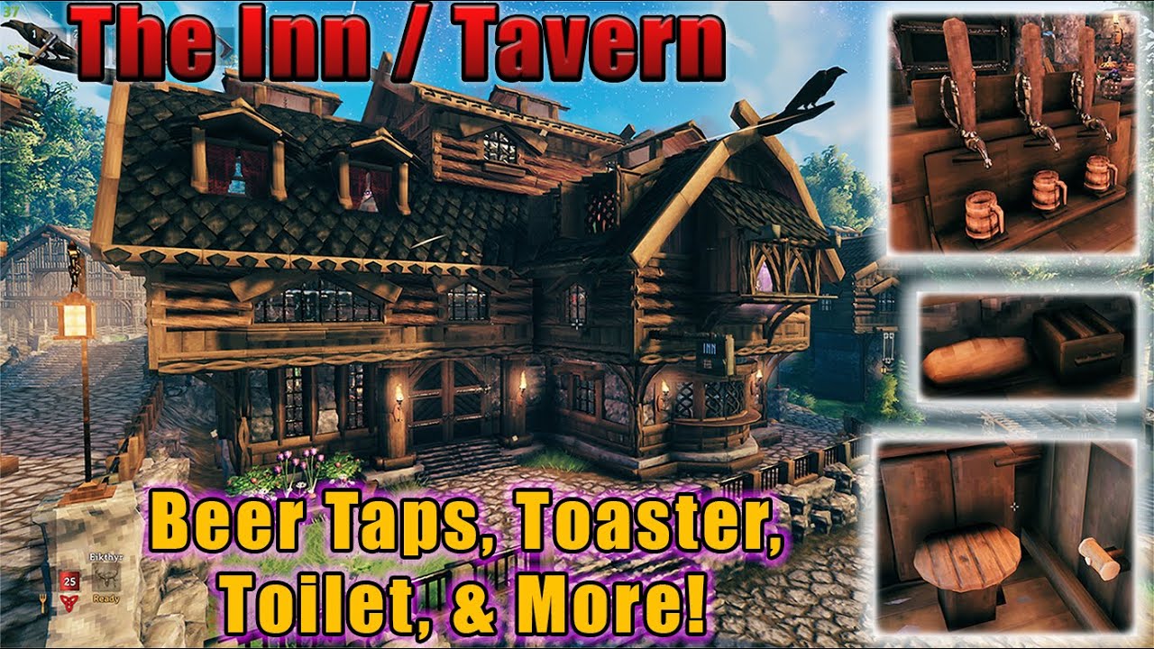Valheim - The Inn (Beer Taps, Toaster, Toilet, & more!) - YouTube