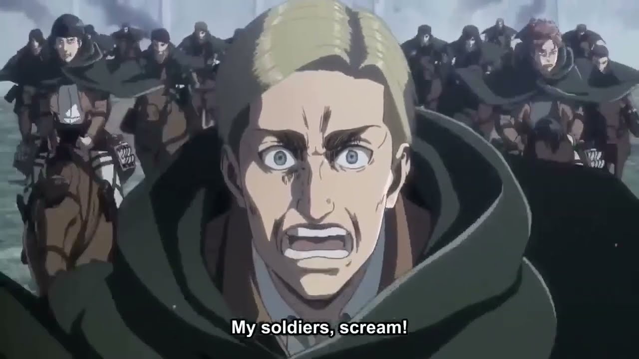 erwin smith hype and scream scenes - attack on titan - YouTube