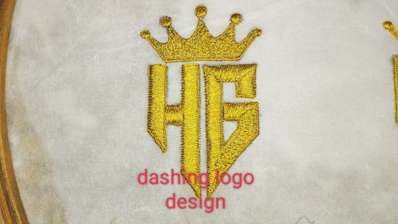 embroidery logo design for man's - YouTube