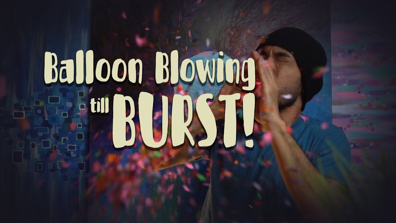 BALLOON BLOWING | POPPING | Burst with confetti + Slow-Motion - YouTube