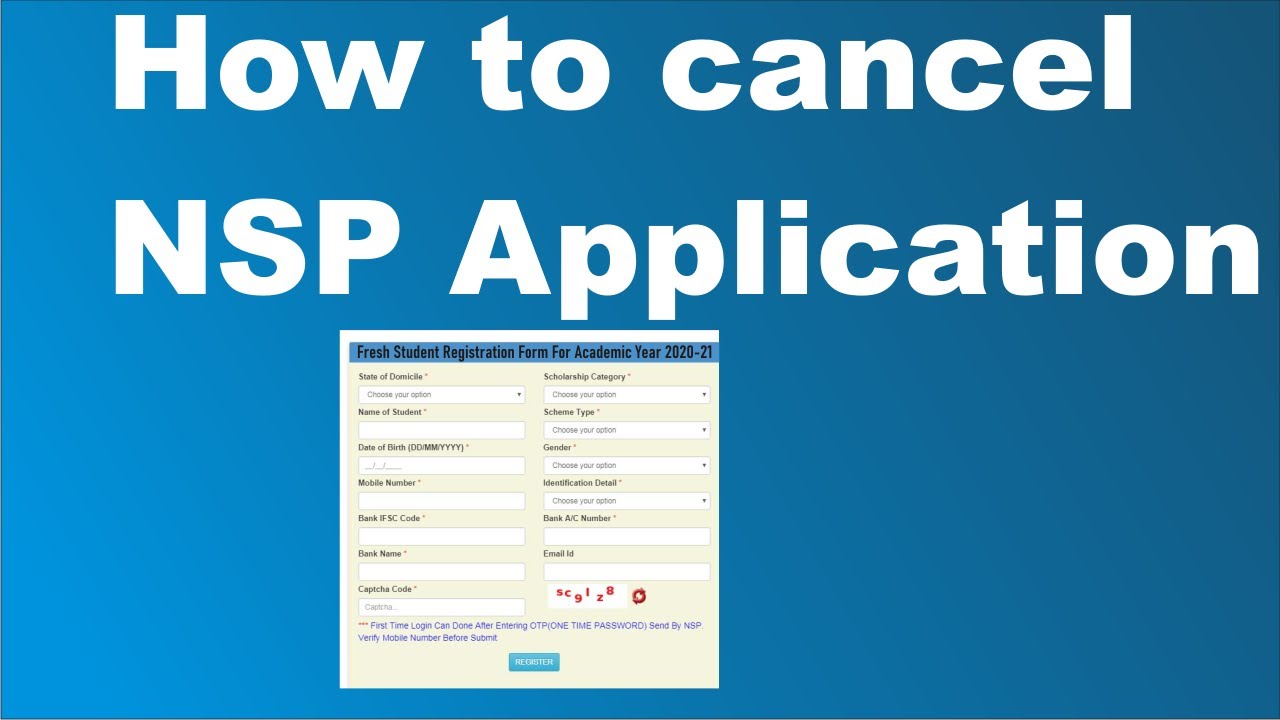 HOW TO CANCEL NSP SCHOLARSHIP APPLICATION || 2020-21 || SDK TECHNICAL ...