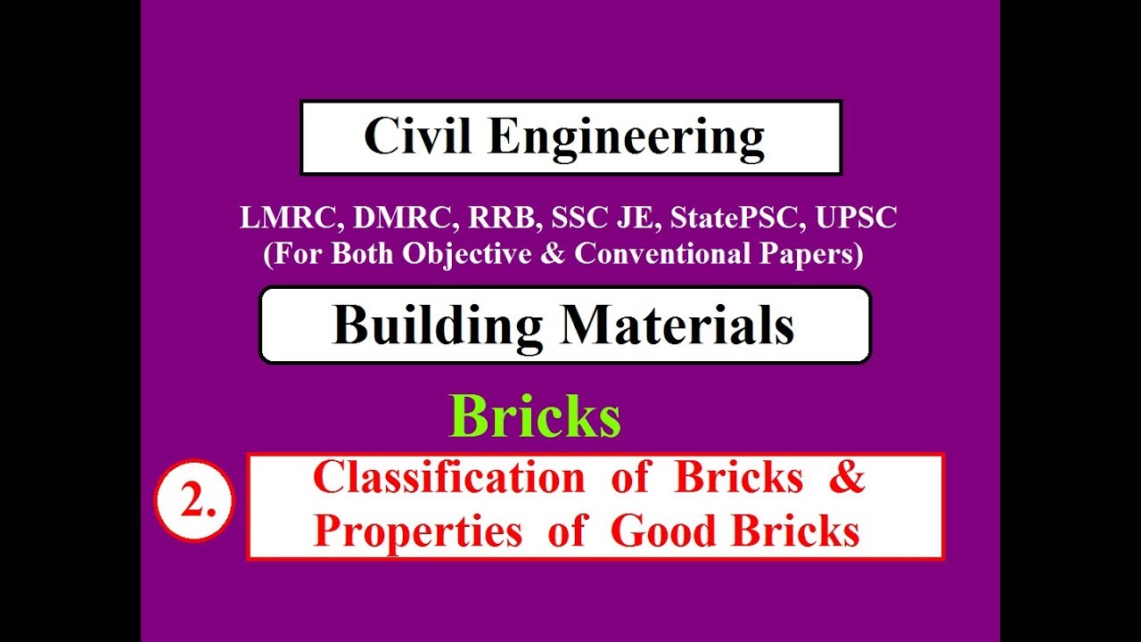 Classification of Bricks & Properties of Good Bricks | Building ...