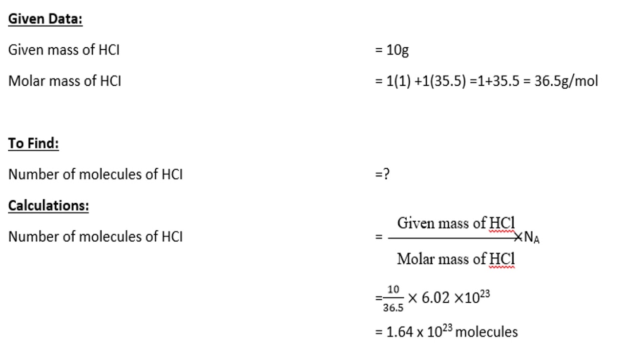 Fundamentals of Chemistry Numericals 07-10 - YouTube