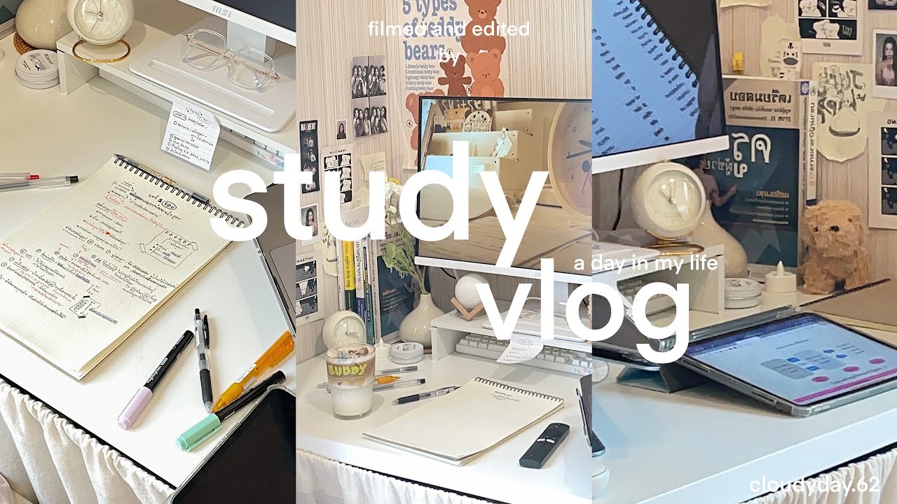 study vlog 39 | Productive day in my life, study time-lapse 📔 - YouTube