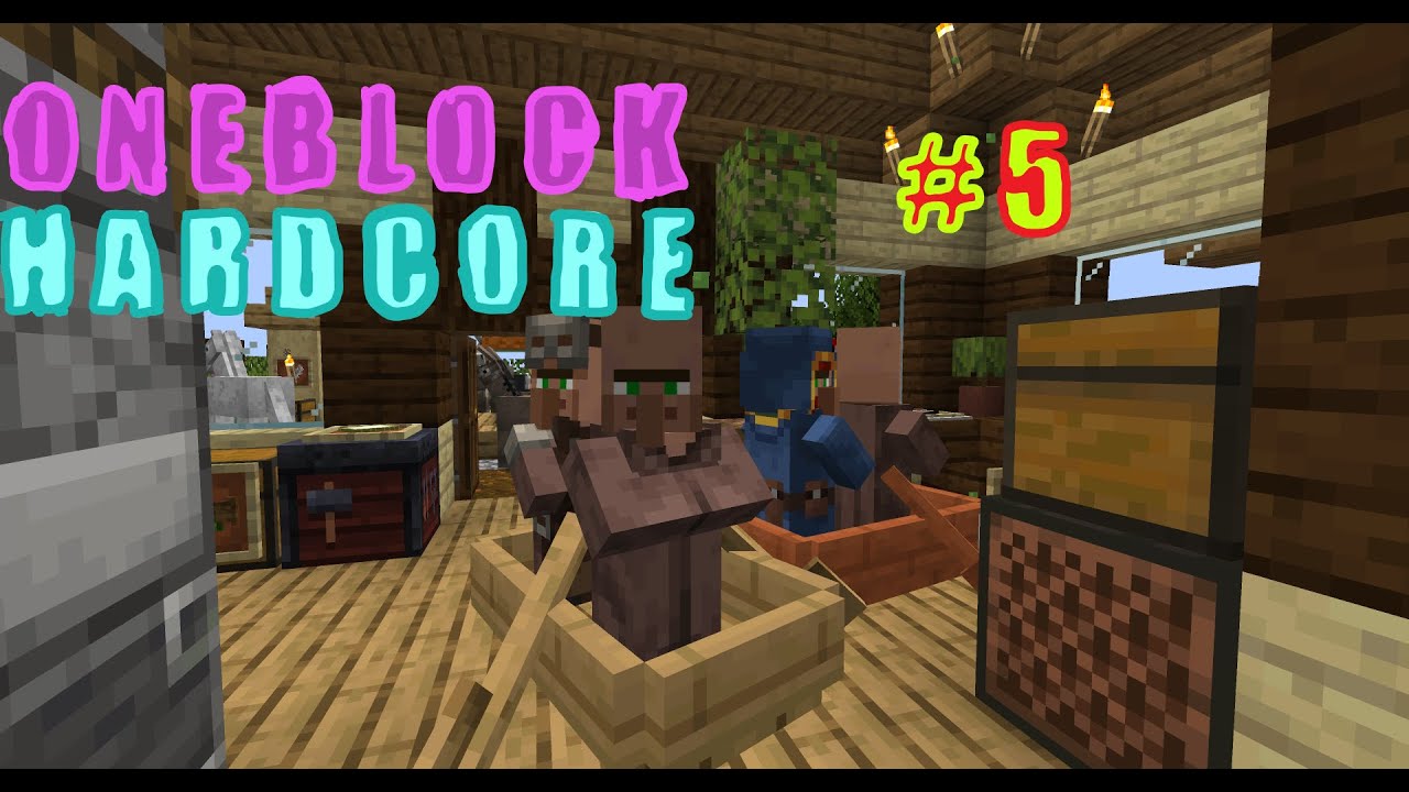 Villagerowie i Aksolotle... Minecraft OneBlock-Hardcore #5 - YouTube