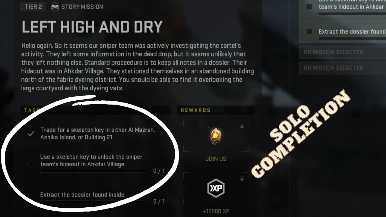 Left High And Dry (SOLO) Tier 2 Redacted Story Mission Warzone 2.0 DMZ ...