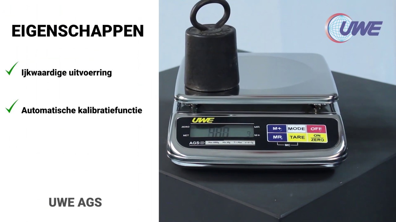 UWE AGS-6000 toonbank weegschaal / balance de table - YouTube