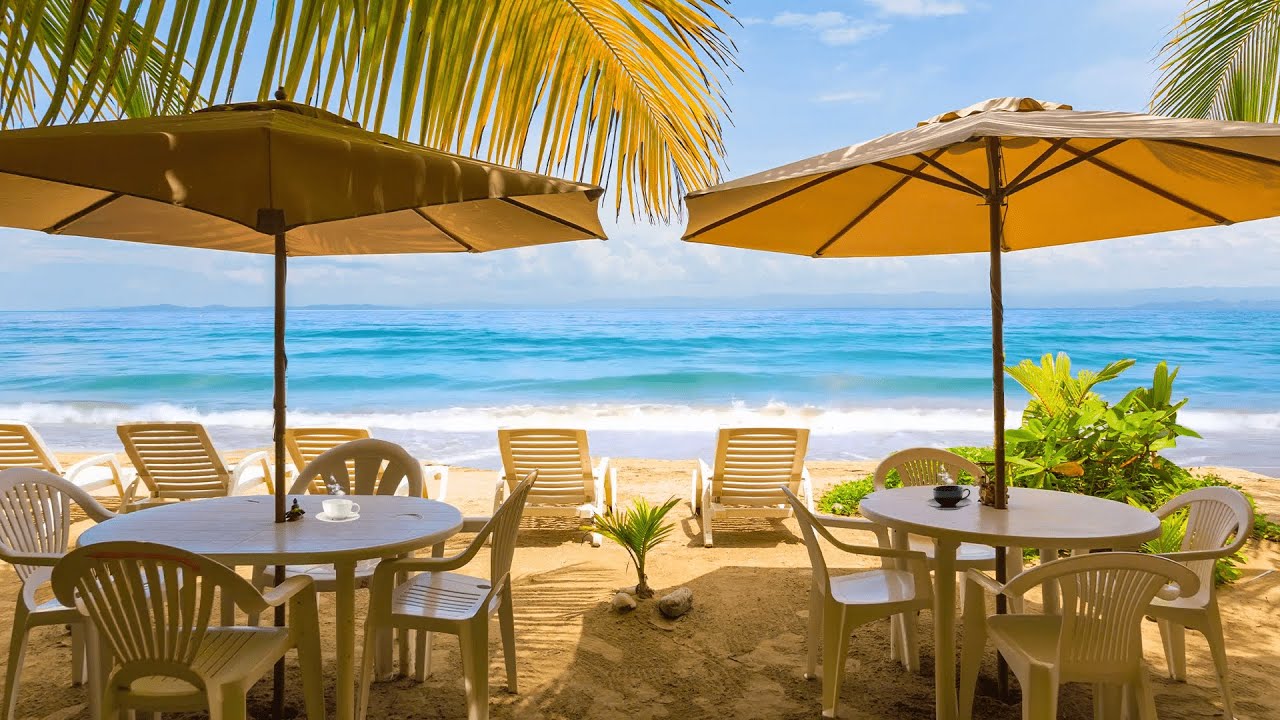 Tropical Beach Cafe & Bar ASMR Ambience | Relaxing Ocean Wave Sounds ...