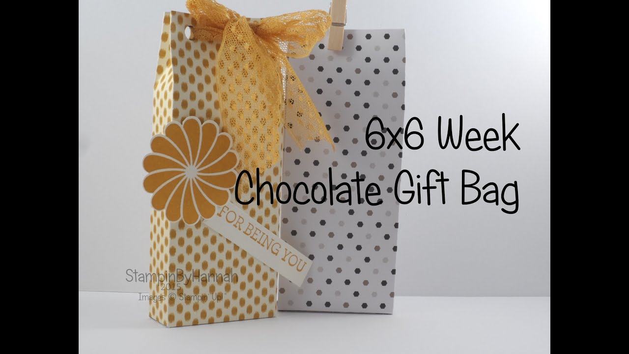 Chocolate Gift Bag using 6x6 Designer Series Paper - YouTube