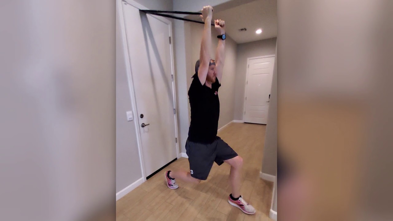 Anterior Stability Lunge with Theraband - YouTube