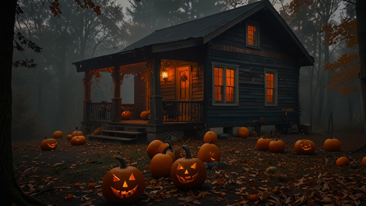 Spooky Halloween Cabin in the Woods | Ambiance for a Chilling Night ...