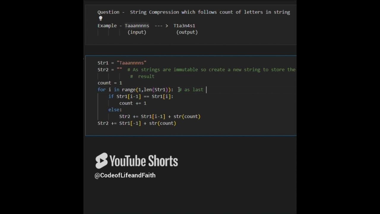 String compression in python #easyciding - YouTube