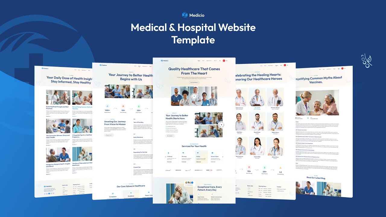Medicio Medical & Hospital Website Template | Medical Website Template - YouTube