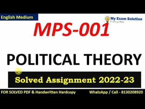 MPS-001 SOLVED ASSIGNMENT 2022-23 | English Medium | IGNOU Solved Assignment 2022-23 - YouTube
