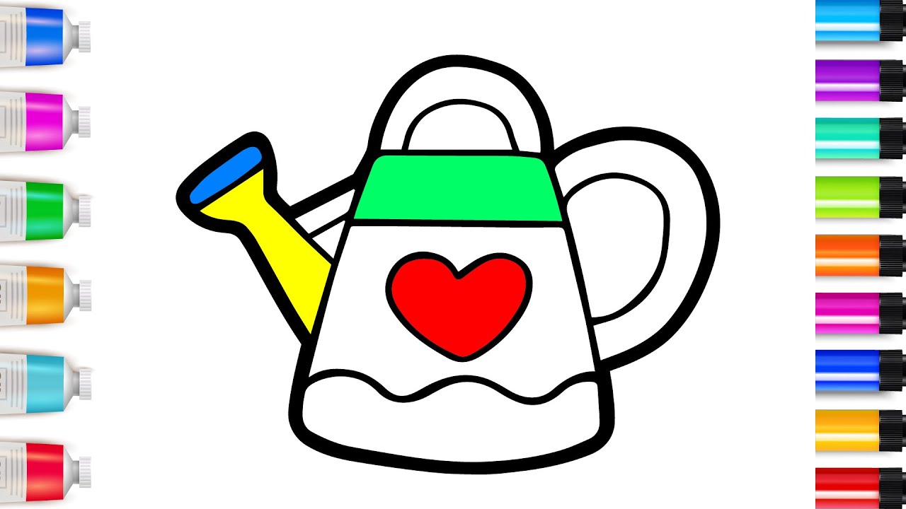 How to Draw a Watering Can | Step by Step - YouTube