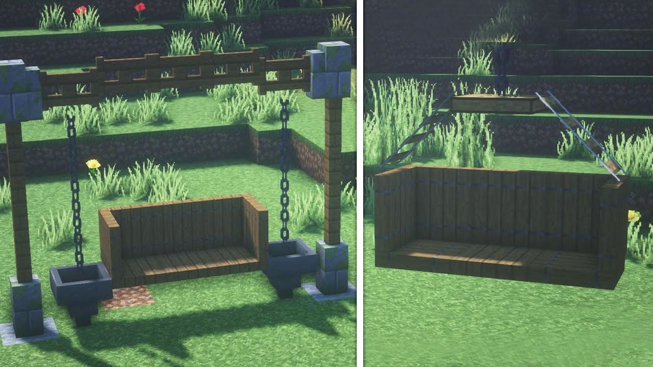 Minecraft How to build swings - YouTube