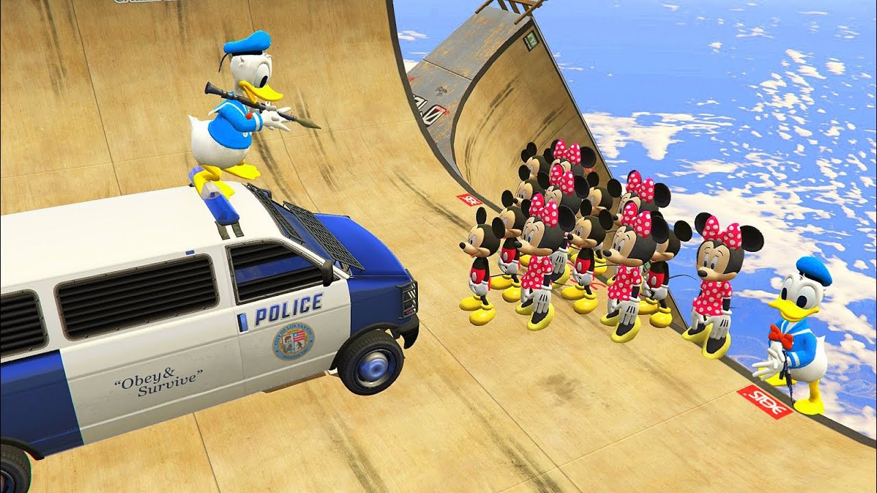GTA 5 Crazy Ragdolls Donald Duck VS Mickey And Minnie Mouse (Euphoria ...