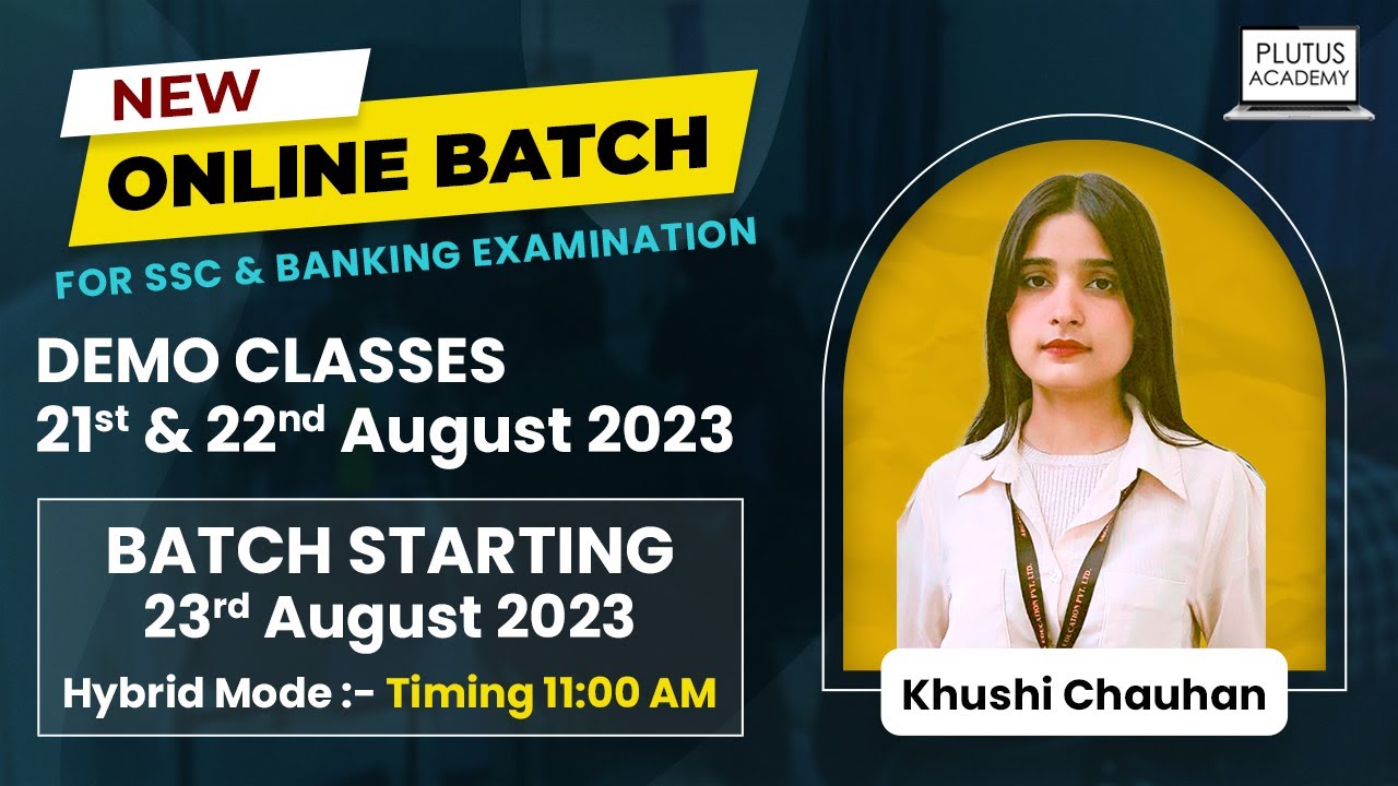 Join our upcoming online batch for SSC & banking examinations! Batch ...