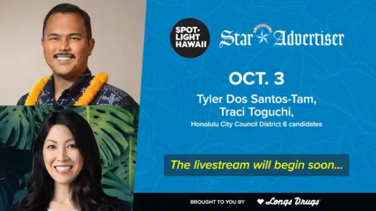 Honolulu City Council District 6 candidates Tyler Dos Santos-Tam and ...