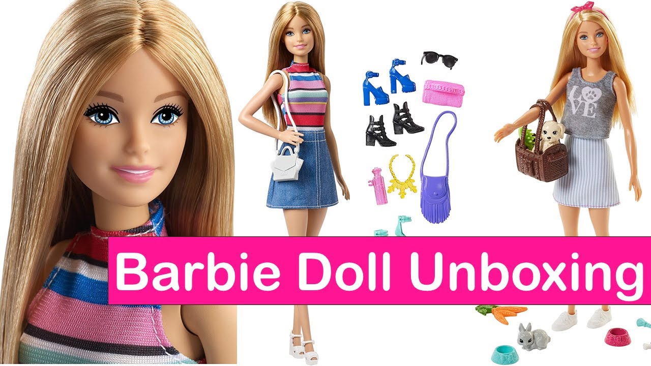 Barbie Doll Unboxing bought from Amazon | Barbie Doll Set accessories ...