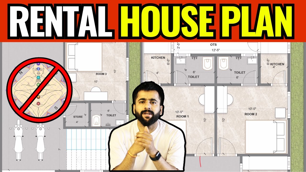 24'4" X 45' Paying Guest sets design plan - YouTube