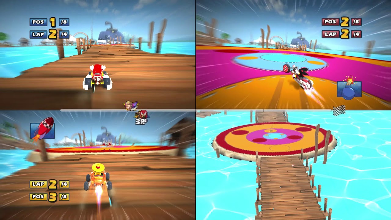 3 way split screen 3 levels who can take it all? - YouTube