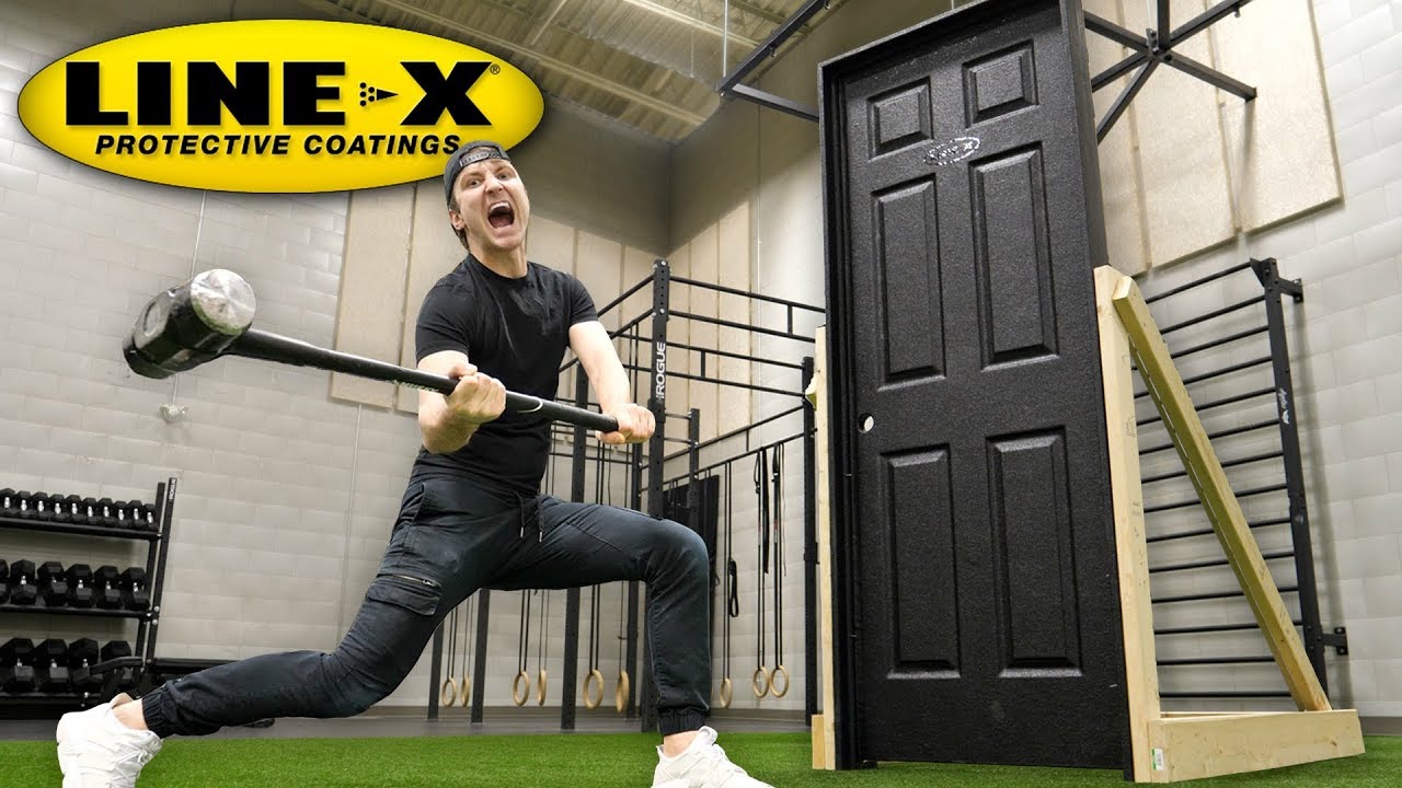 THIS SPRAY MAKES ANY DOOR UNBREAKABLE!! (LINE-X UNBREAKABLE DOOR ...