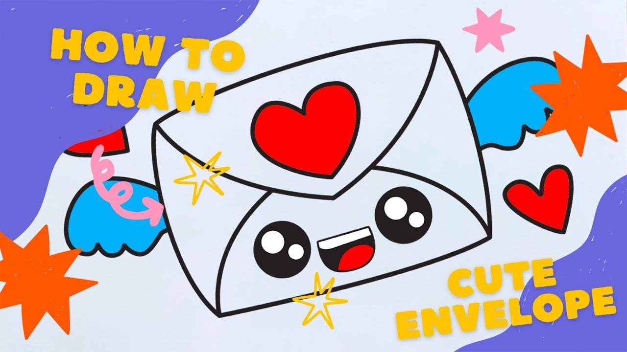 HOW TO DRAW A ENVELOPE CUTE STEP BY STEP - DRAWING A ENVELOPE - YouTube