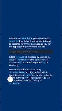 In Python script, how do I set PYTHONPATH? #shorts - YouTube