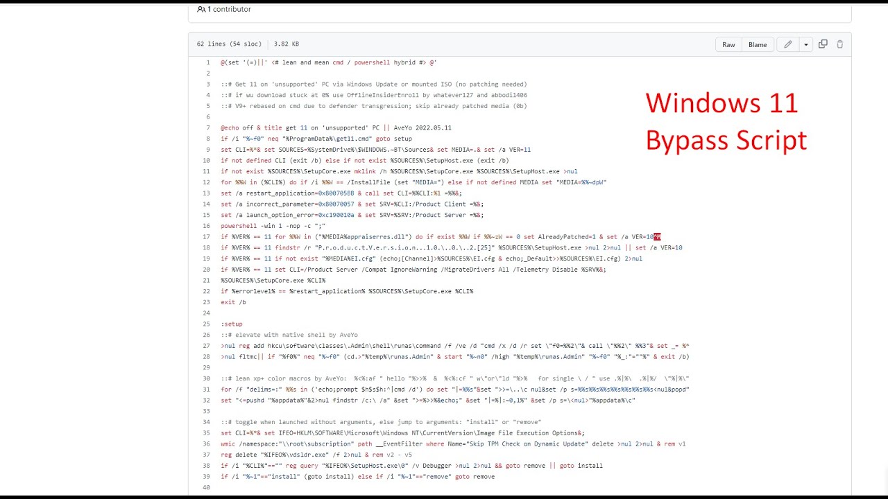 How to Skip TPM For Windows 11 Using A Script? - YouTube