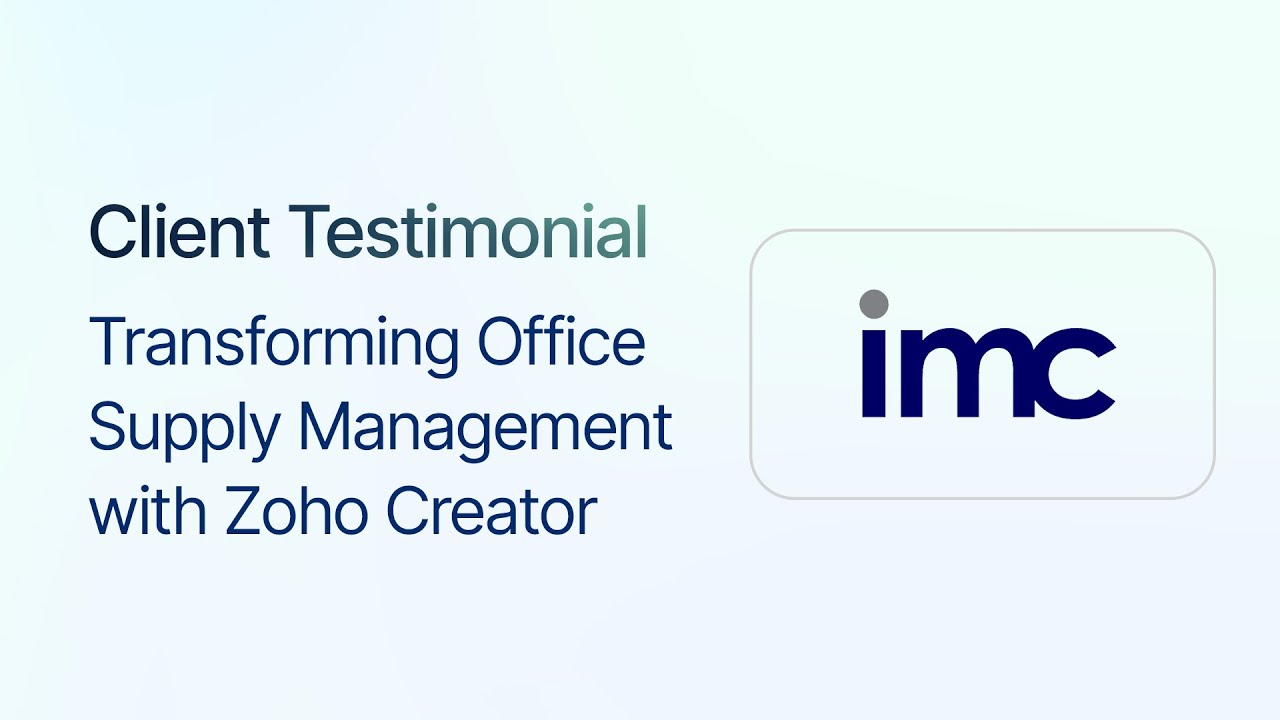 Transforming Office Stationery Management with Zoho Creator - YouTube