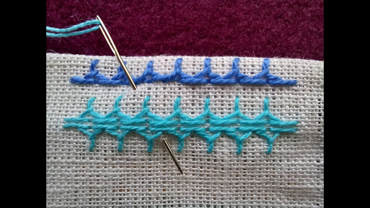 Half chevron stitch - YouTube