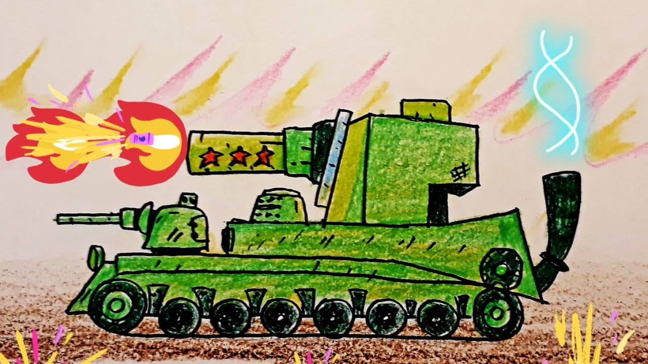 วาดรูปรถถัง | Monster tank,,, cartoon tank drawing - YouTube