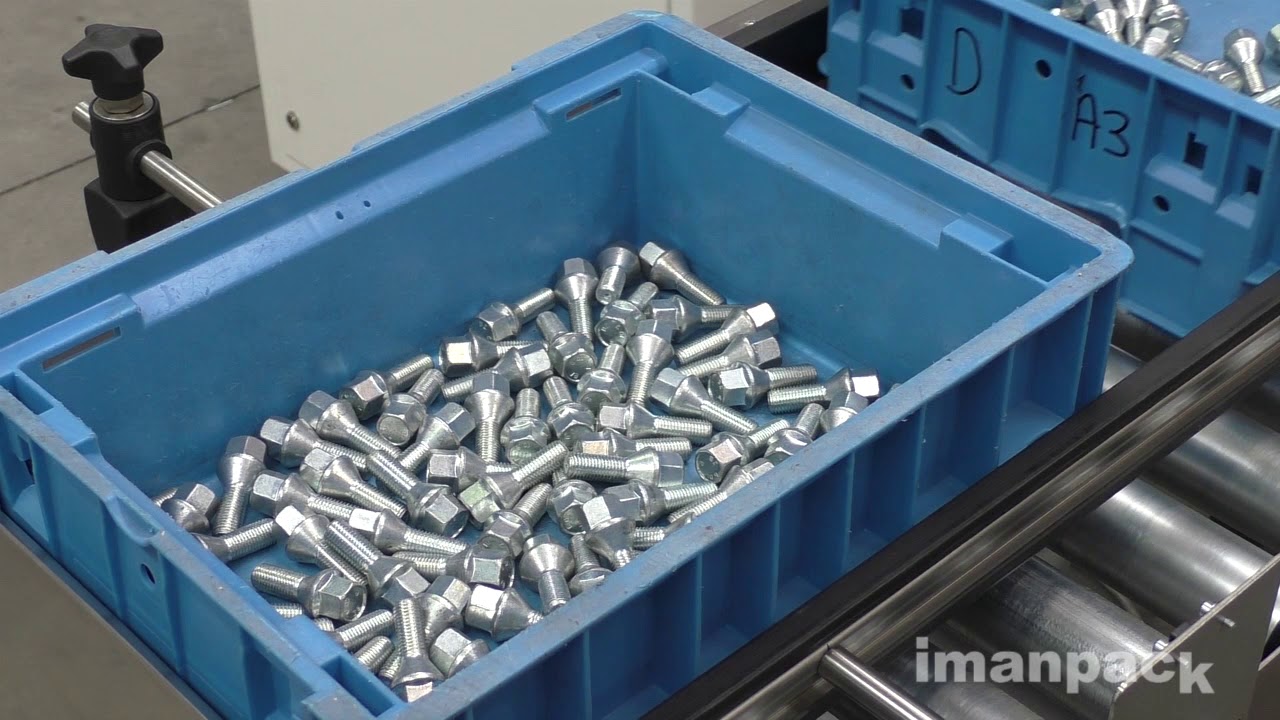 Weighing/Packaging system for bolts (by Imanpack) - YouTube