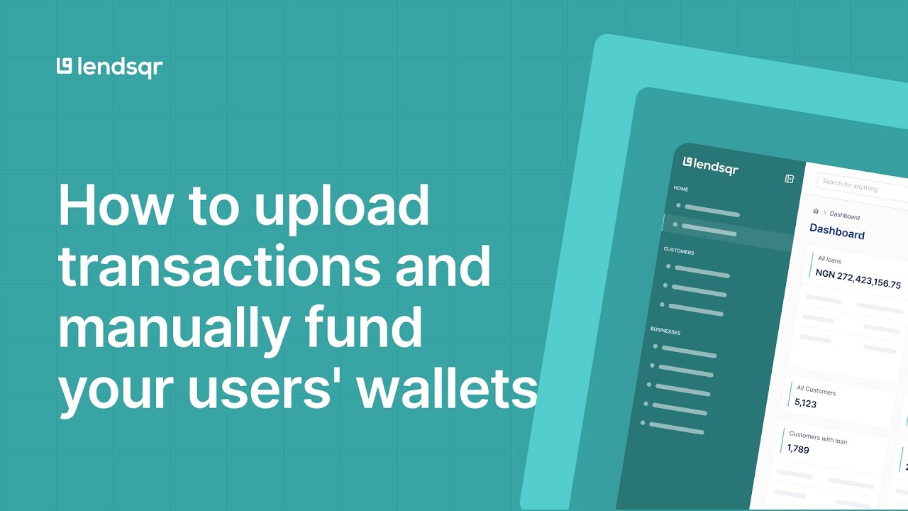 How to upload transactions and manually fund your users' wallets - YouTube