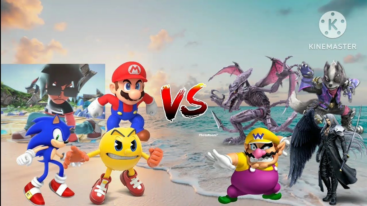SSBU: Me, Mario, Sonic, and Pac-Man vs Ridley, Wolf, Wario, and ...