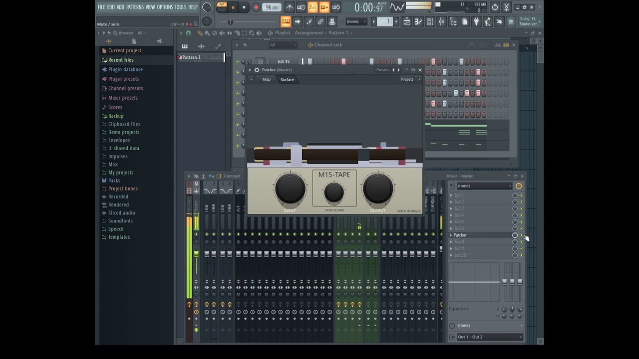 M15 TAPE - FREE FL STUDIO PATCHER TAPE MACHINE EMULATION - YouTube