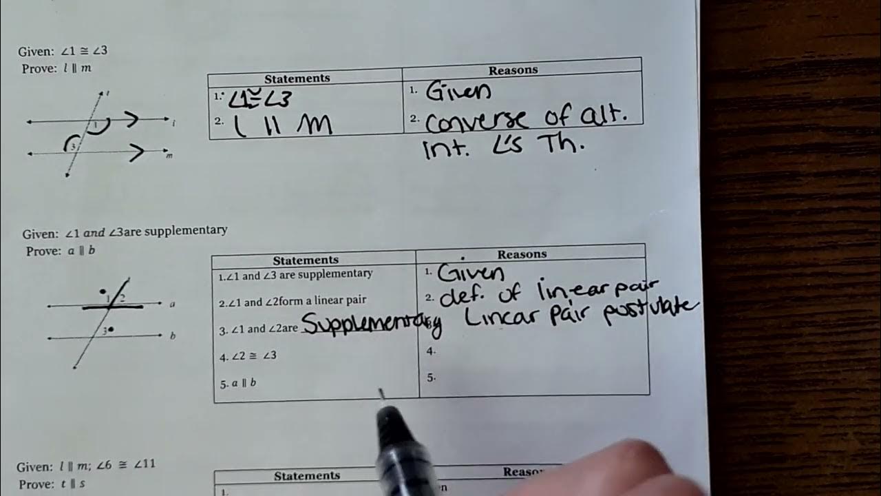 Geometry Ch. 3 Proof Practice - YouTube