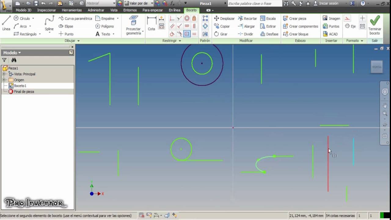 Creación de bocetos para la realización de piezas en Autodesk Inventor ...
