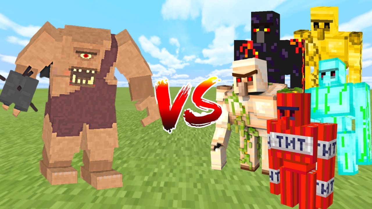 CYCLOPS vs ALL GOLEM in Minecraft Mob Battle - YouTube