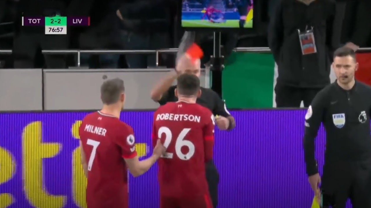Robertson RED CARD Vs Tottenham Hotspurs 🟥 - YouTube