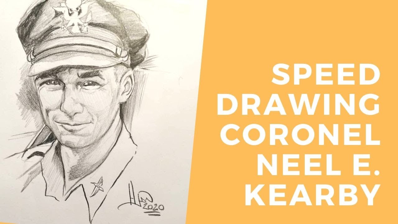 Arte Bélico: Speed Drawing Coronel Neel E. Kearby - YouTube