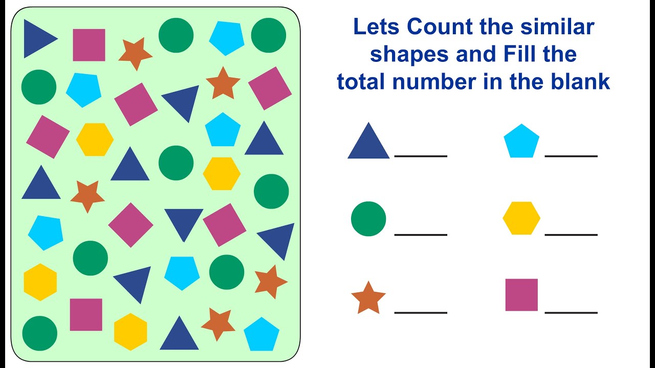 Counting | Learn Counting | Count the shapes and Fill the Blank | Count ...
